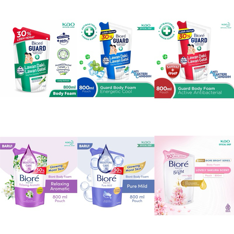 Jual BIORE Guard Body Wash Lively Refresh Pouch 800ml 800+50ml | Shopee ...