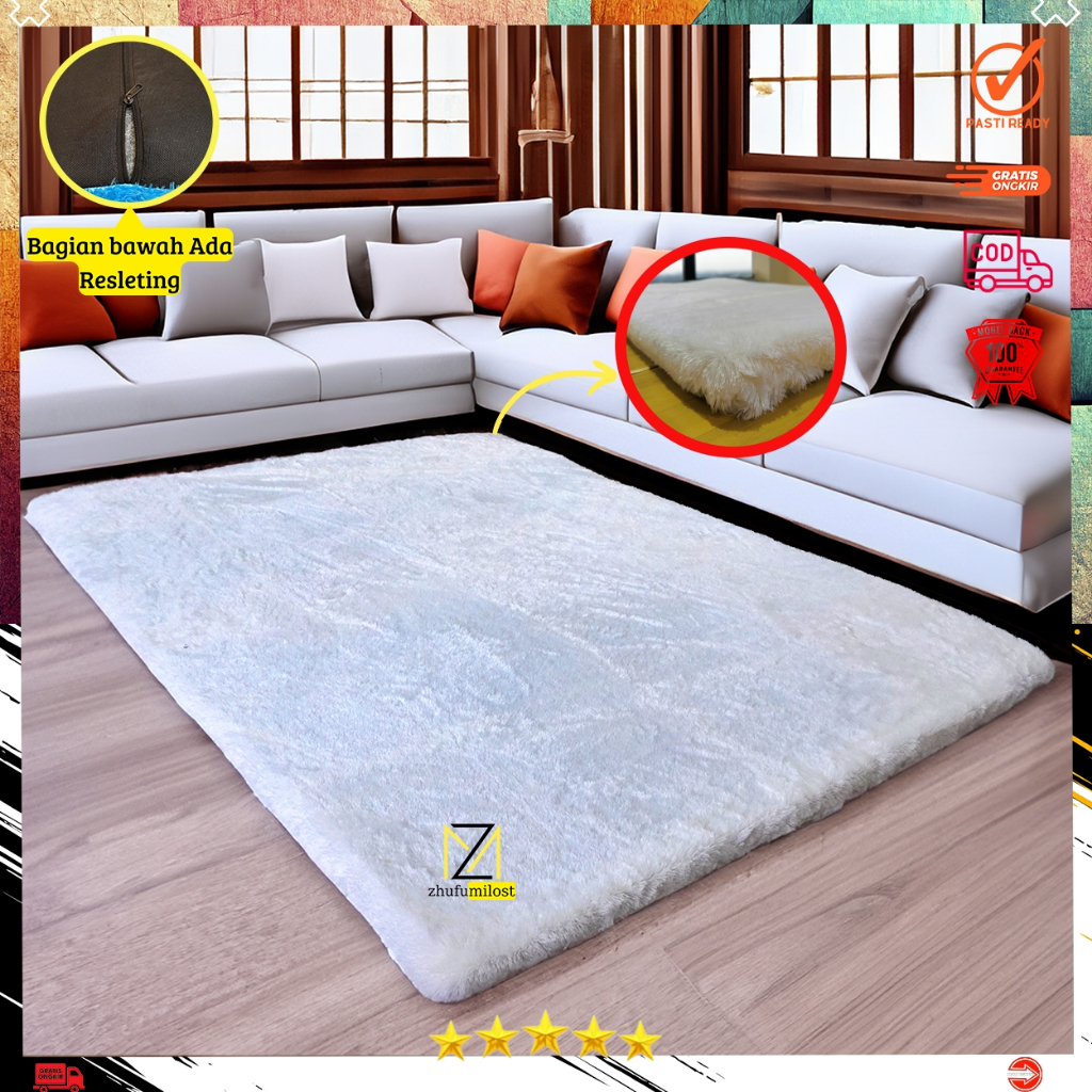 Jual Karpet bulu rasfur alas duduk ukuran 160x100 cm | Shopee Indonesia