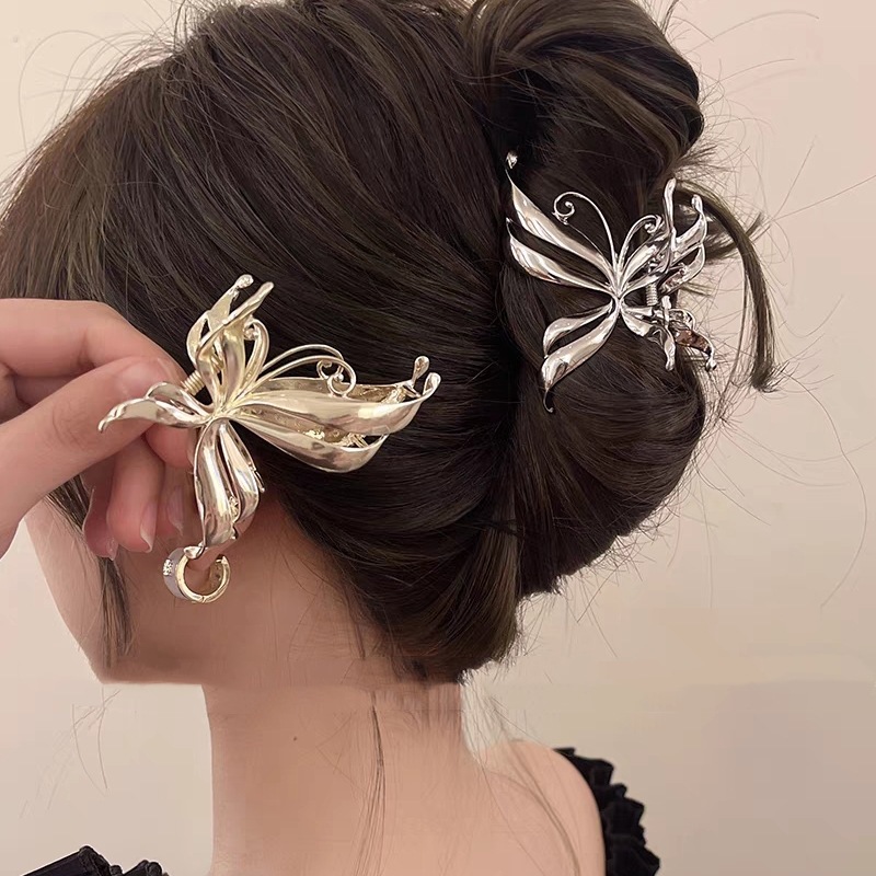 Jual Jedai Logam 7.5cm Kupu Kupu Jepit Rambut Alloy Jumbo Jepit Rambut ...