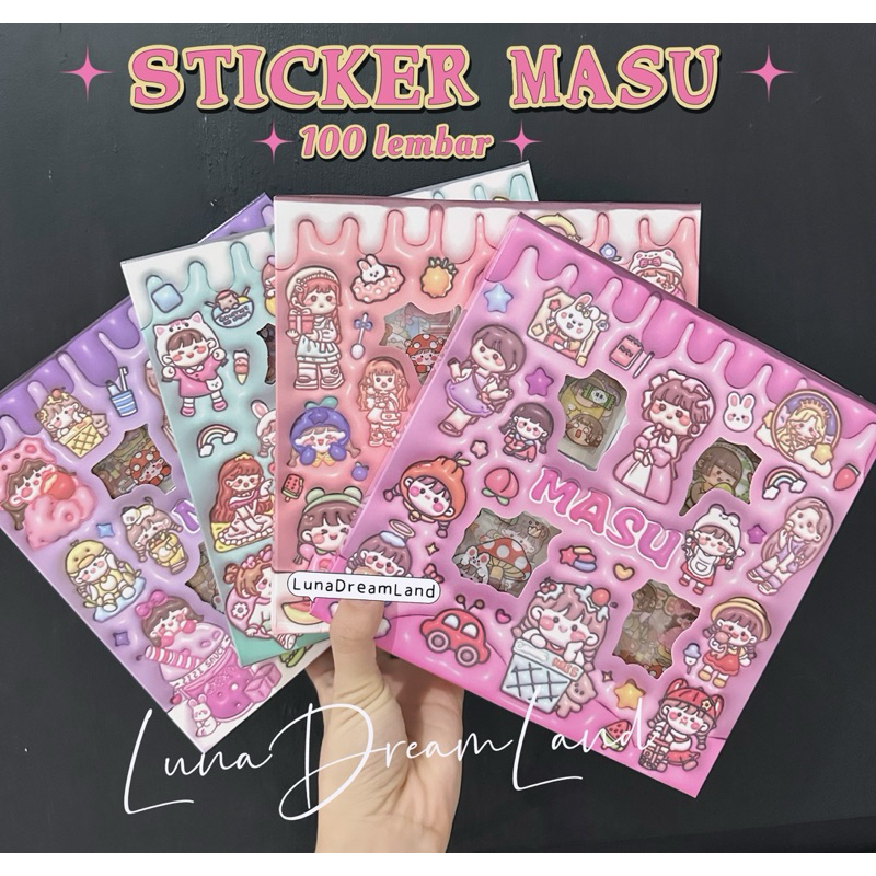 Jual Sticker Lucu MASU Mix warna isi 100 Lembar Sticker Pvc Anti air ...