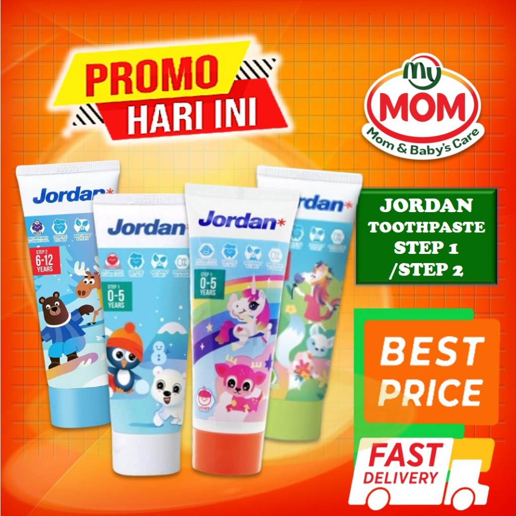 Jual Jordan Kids Toothpaste Step 1 & Step 2 - Pasta Gigi Anak - Odol ...
