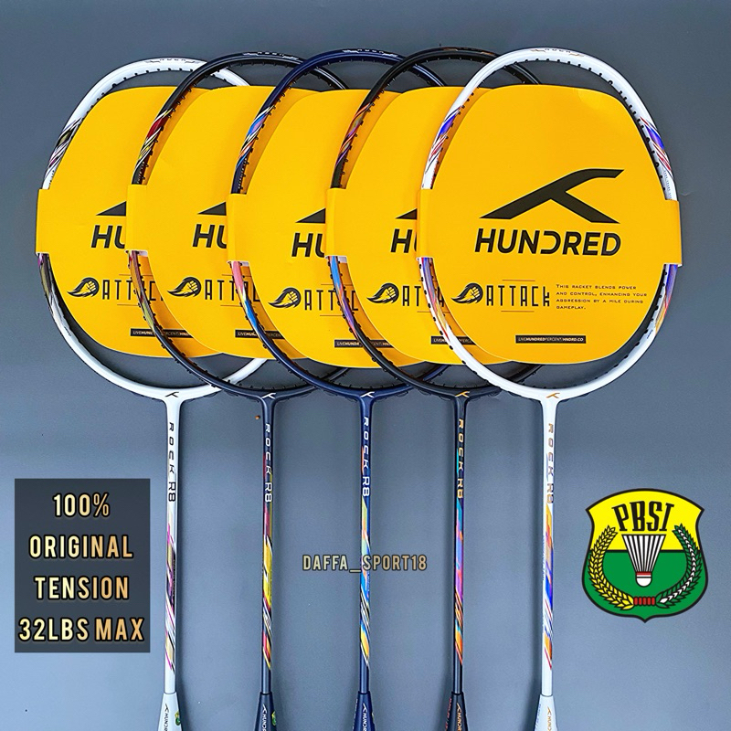 Jual Raket Badminton Original HUNDRED Rock R8 Free Tas Dan Grip ...