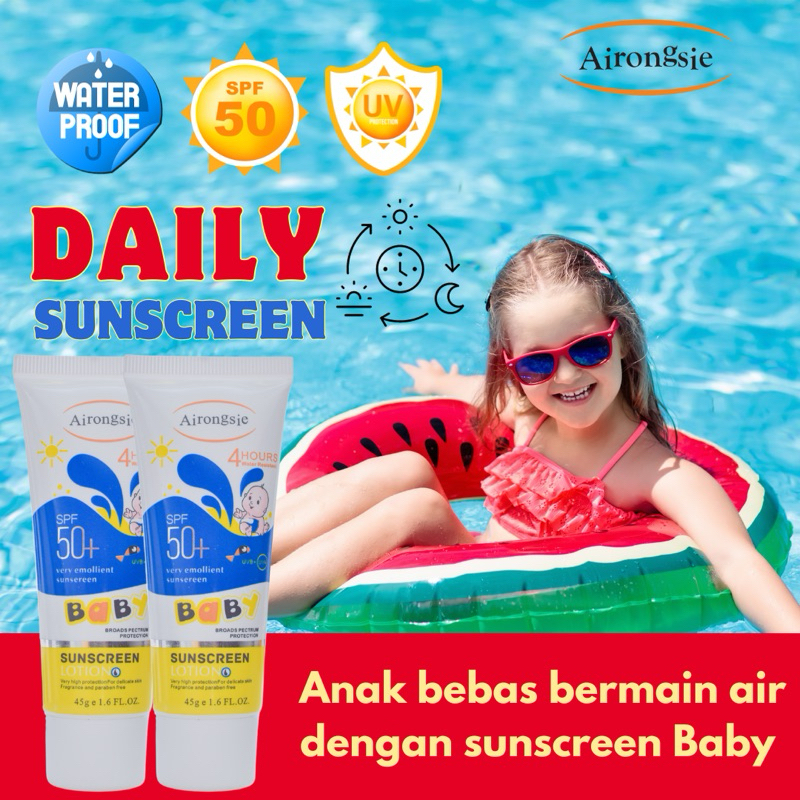 Jual SUNSCREEN Anak SPF50+ PA+++ Krim Pelindung Kulit Bayi, 45Ml ...