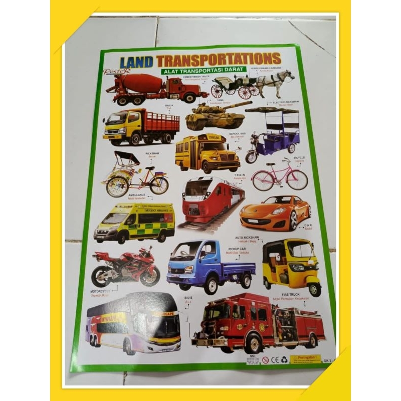 Jual Poster Alat Transportasi Darat | Shopee Indonesia