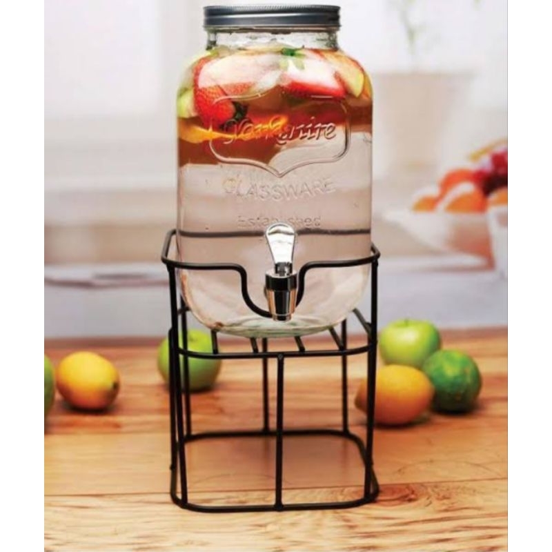 Jual Dispenser Kaca/Gelas Storage Drink/Mason Gelas Jar/Beverage Glass ...