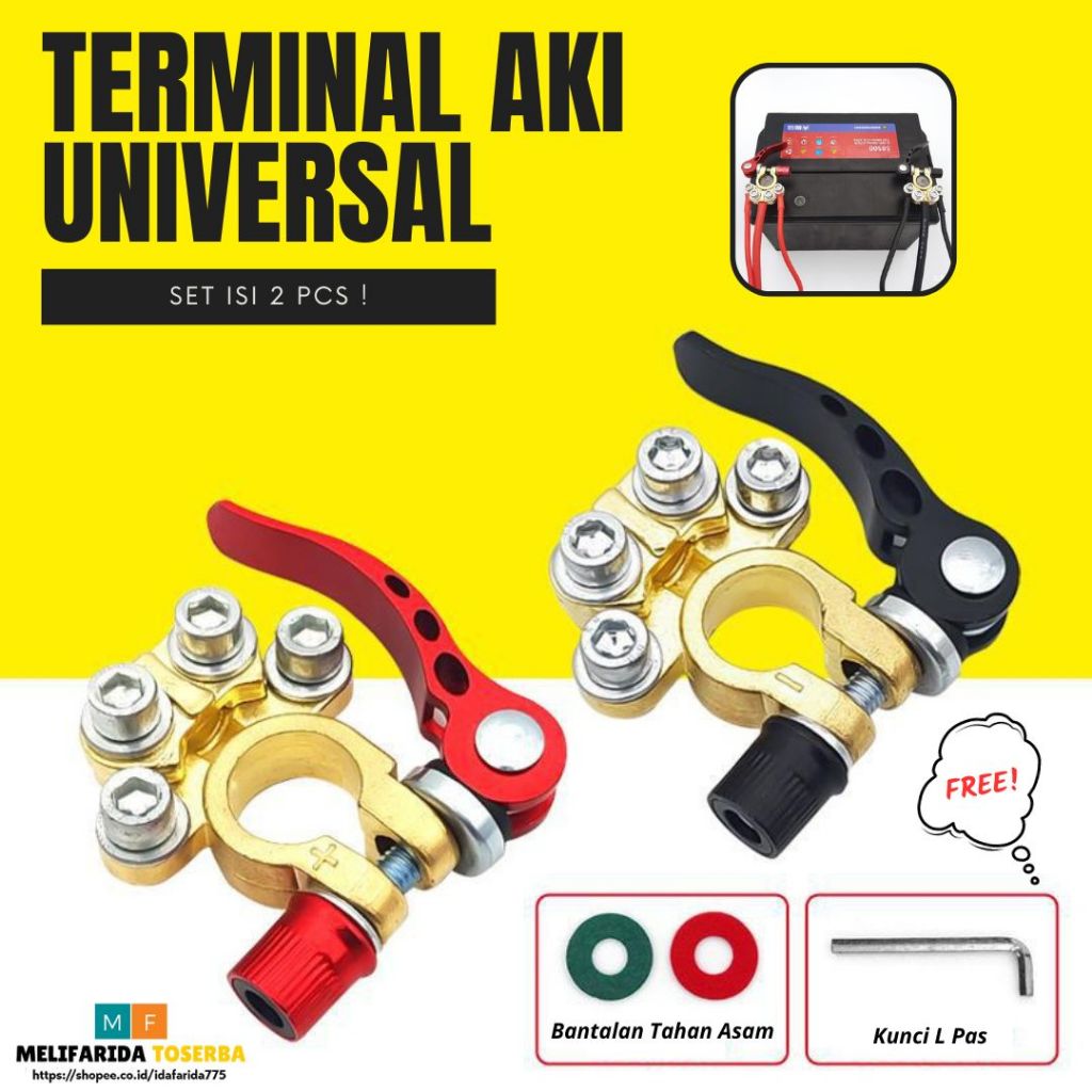 Jual Terminal Kepala Aki Mobil Bahan KUNINGAN Klem Accu Mobil Tembaga ...