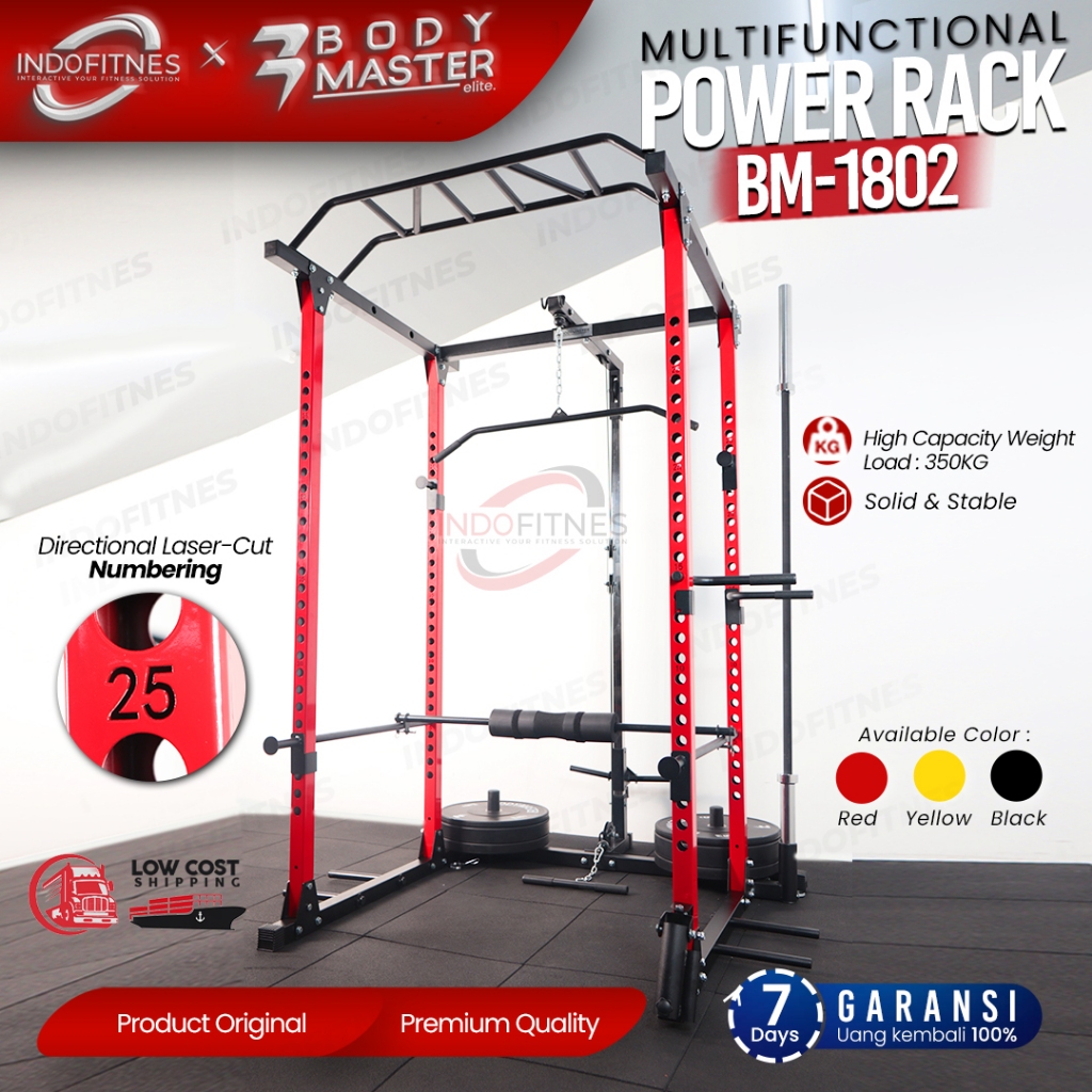 Jual BODYMASTER Power Rack BM-1802 - Home Gym Power Cage Bench Press ...