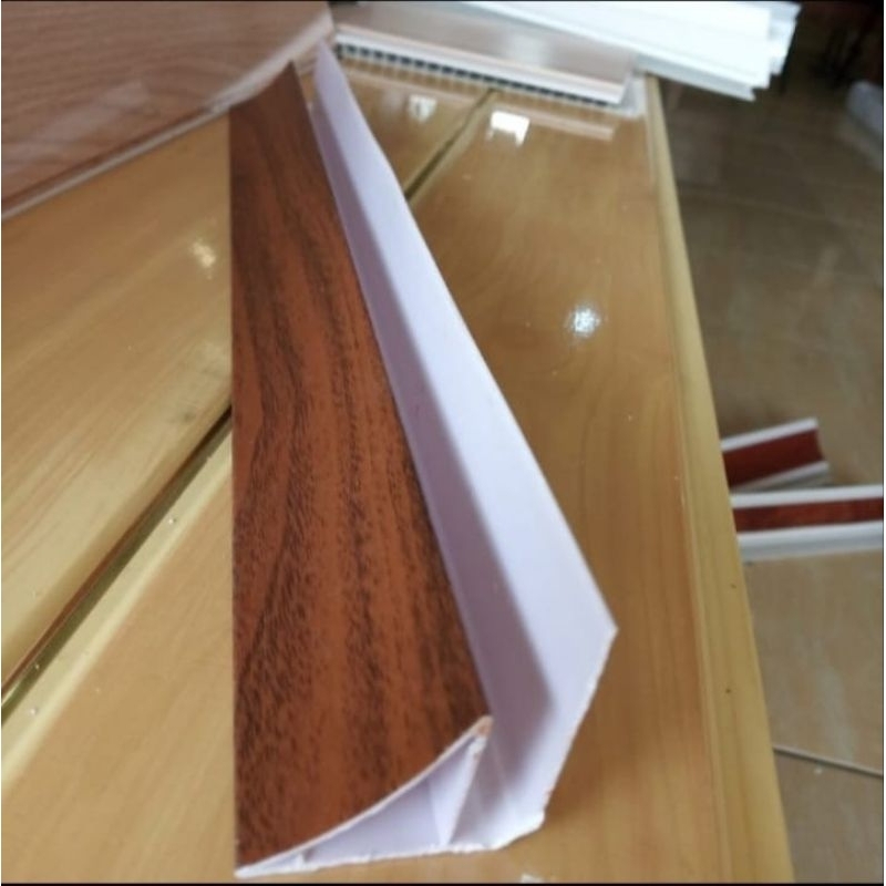 Jual List dinding Plafon PVC Serat Kayu jati Coklat Tua | Shopee Indonesia