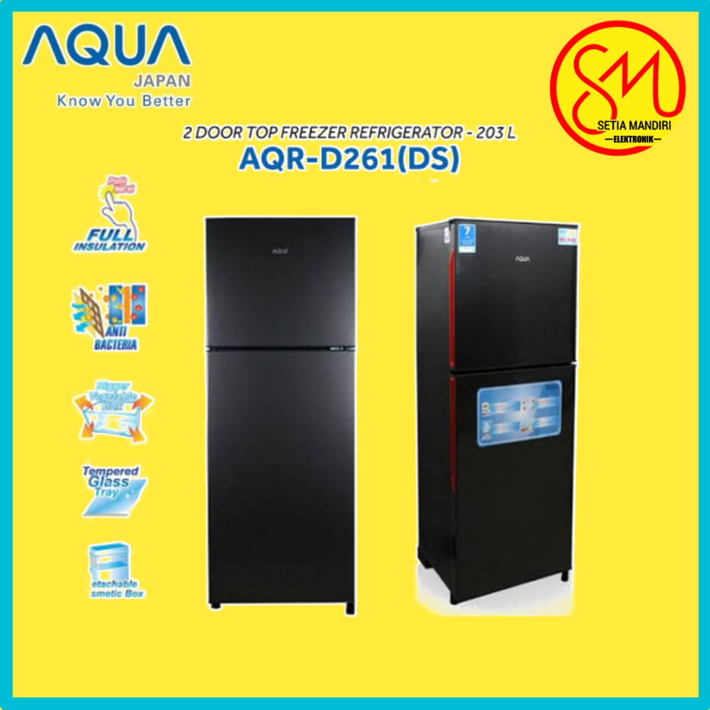 Jual Kulkas Aqua 2 pintu tanpa bunga es AQR-D261 | Shopee Indonesia