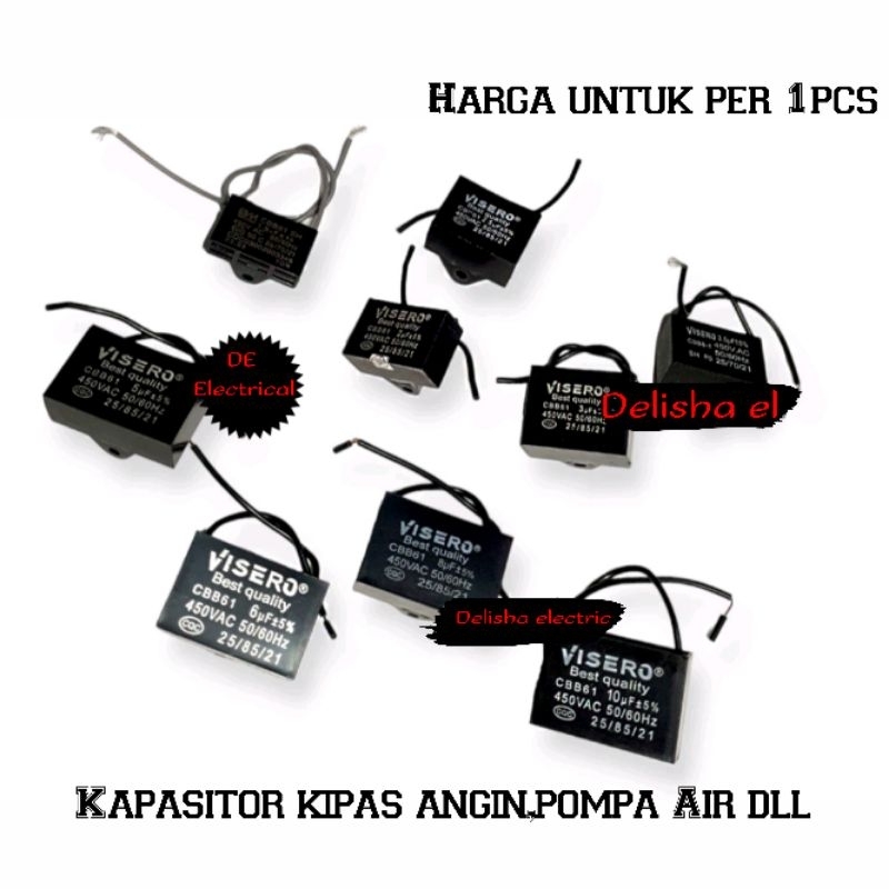 Jual Kapasitor kotak untuk dinamo kipas angin pompa air ElCO 1, 2uf 1, 5uf 2uf 2,5uf 3uf 3,5uf ...