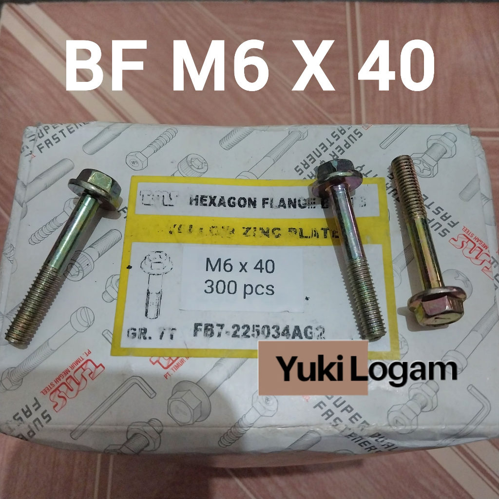 Jual 1 Dus Baut Flange M6x10 sampai M6x50 baut kunci 10 kuning flange ...