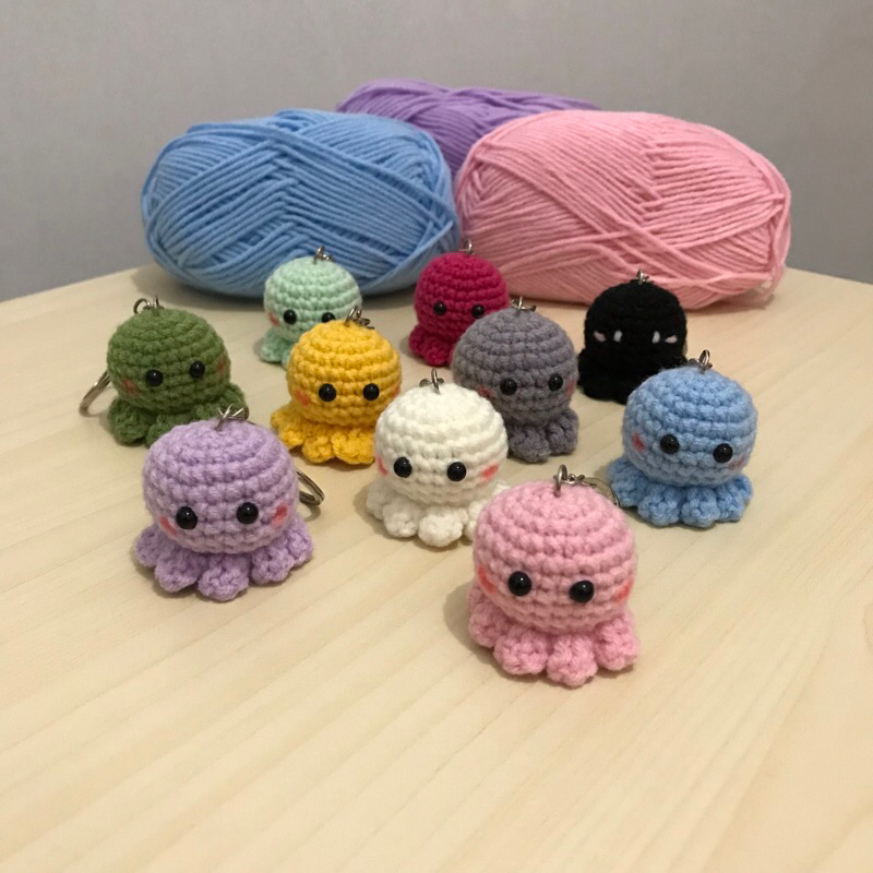 Jual Octopus Amigurumi Keychain | Octopus Crochet | Couple Keychain ...