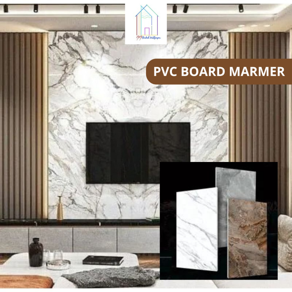 Jual DANESON Marmer Panel PVC Board Dekorasi Dinding Motif Marmer UV ...