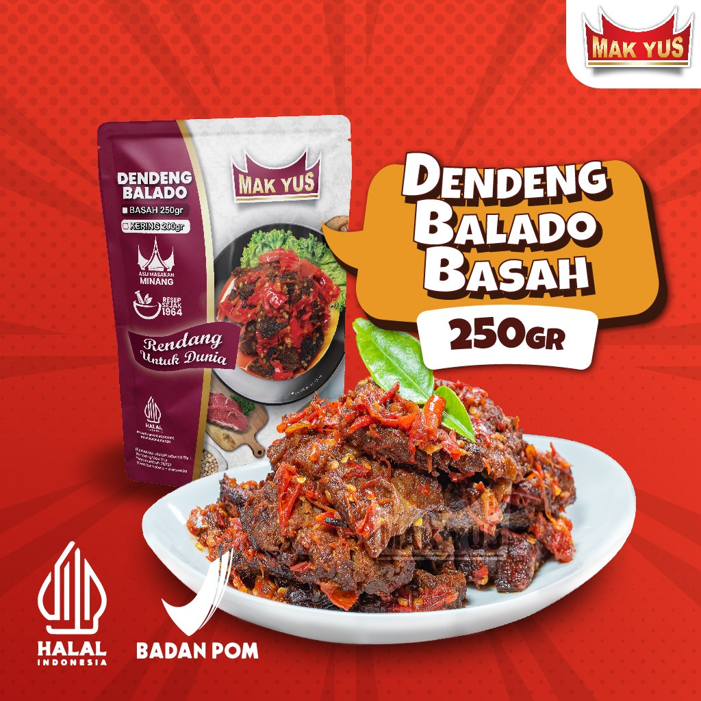 Jual Dendeng Balado Basah (250gr) Mak Yus | Shopee Indonesia