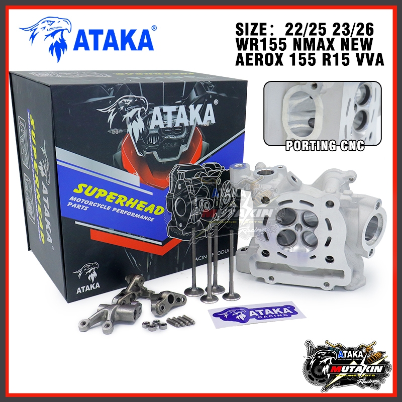Jual ATAKA RACING Cylinder head + klep RRA Super Head Nmax new Aerox ...