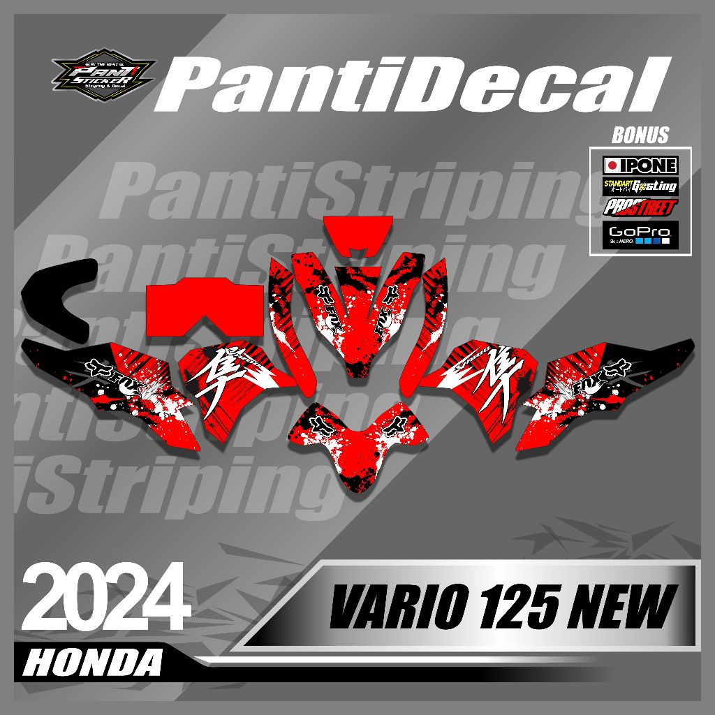 Jual skotlet Decal Vario 125 New 2022 2023 Full Body - Stiker Motor vario 125 Desain Fox Full ...