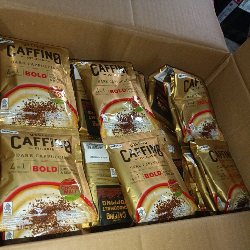 Jual delizio caffino dark cappucino 4in1 bold with choco malt 1 rtg isi ...