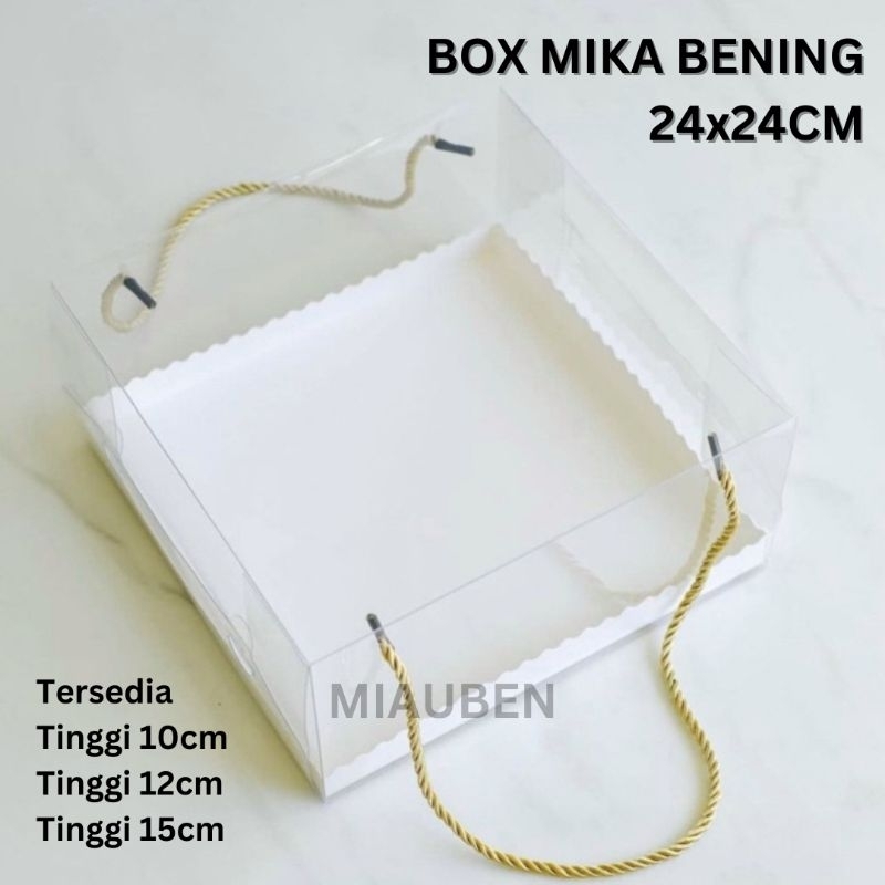 Jual isi 5 set Box kue bening 24x24cm box mika transparan | Shopee ...