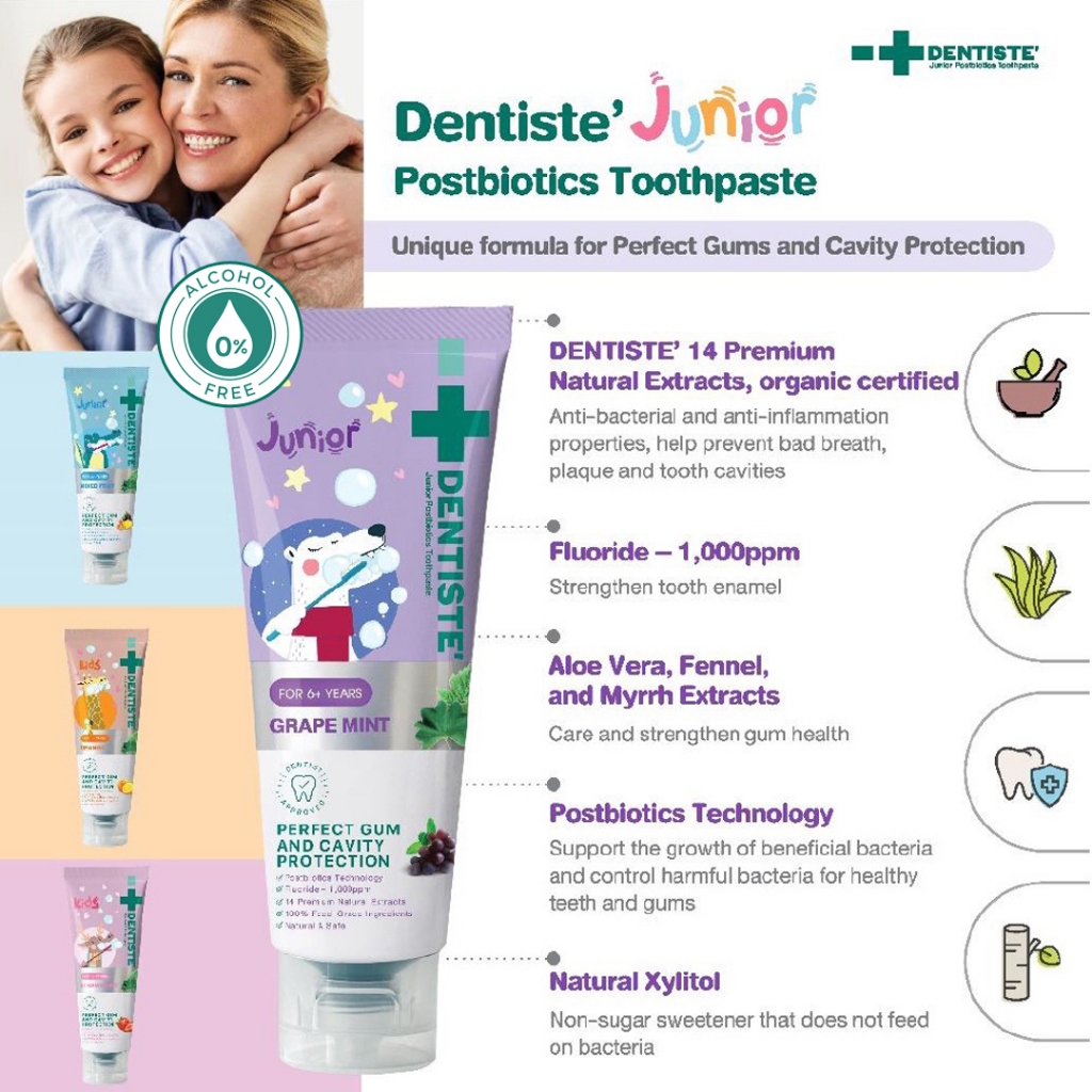 Jual DENTISTE Postbiotics Junior Toothpaste - Grape Mint (60gr ...
