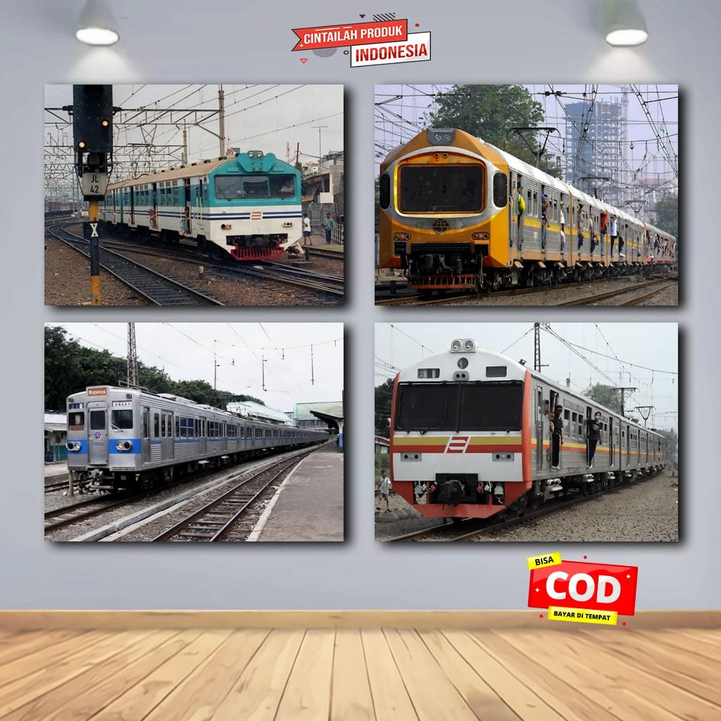 Jual MOSENJA- HIASAN DINDING POSTER KAYU KERETA REL LISTRIK {KRL} LAWAS ...