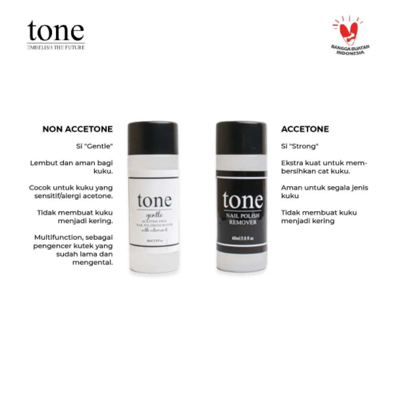 Jual Tone Nail Polish Gentle Non Acetone | Shopee Indonesia