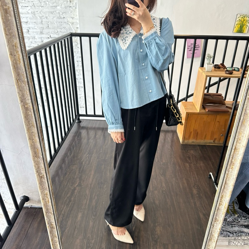 Jual GILFA DENIM SHIRT 402 ATASAN DENIM TANGAN PENDEK IMPORT KOREAN ...