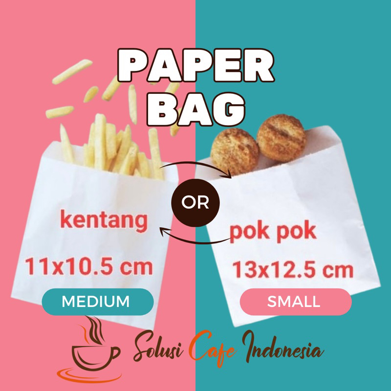 Jual Paper Bag Food Grade isi 100 Pok Pok Kentang Goreng | Shopee Indonesia