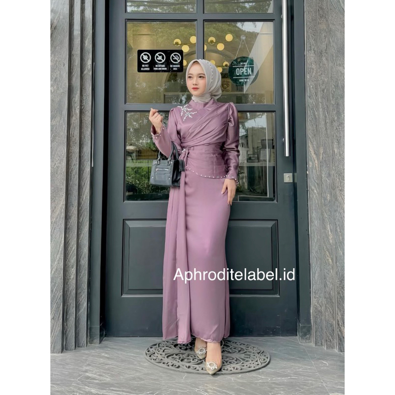 Jual Hanifa dress pesta gamis pesta melayu premium dress bridesmaid ...