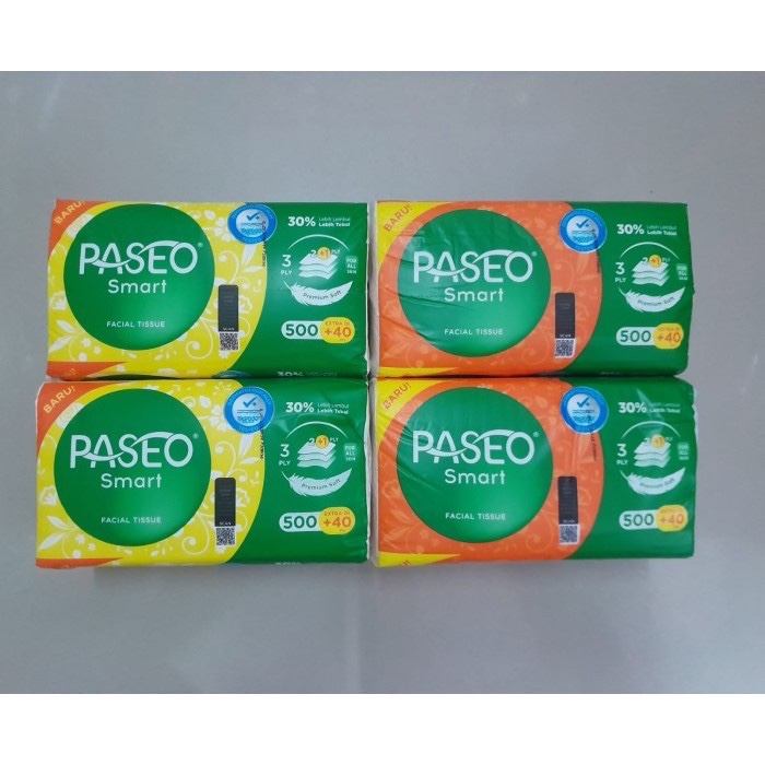 Jual TISU PASEO SMART WAJAH 3PLY 540lembar KEMASAN BARU LEBIH TEBAL ...