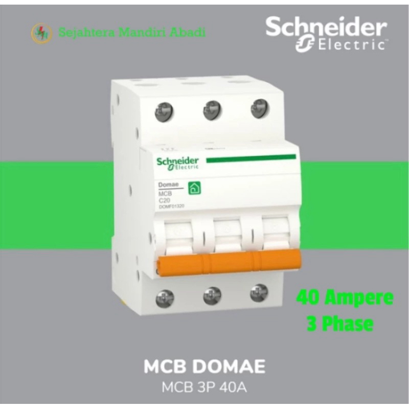 Jual MCB 40 Ampere 3 Phase Domae 6kA Schneider Original Merlin Gerin | Shopee Indonesia