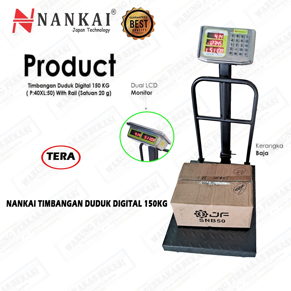 Jual JAPAN TEC NANKAI 150Kg Dual Layar 150 kg Timbangan Duduk Digital Charger Elektronik Pagar ...