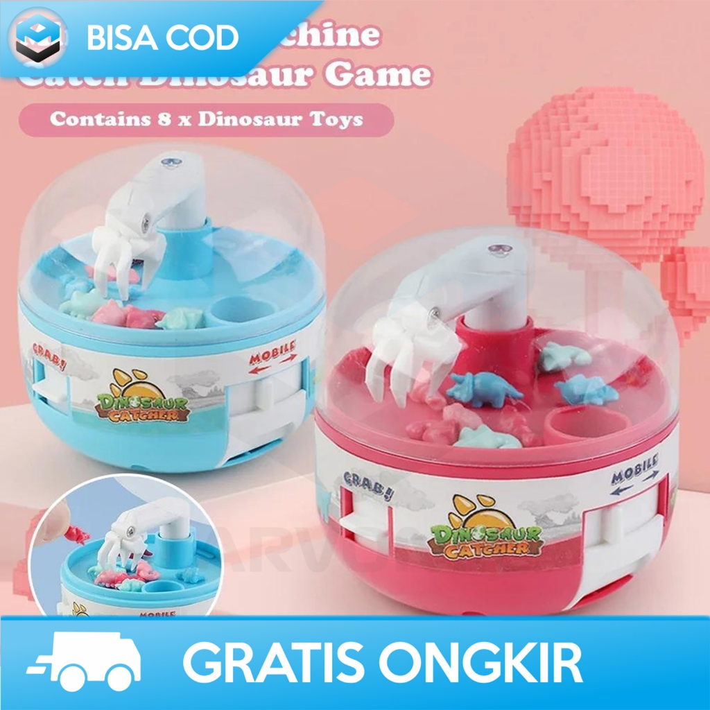 Jual MAINAN ANAK MESIN CAPIT MINI MANUAL BONEKA DINASAURUS MOONBIFFY ...