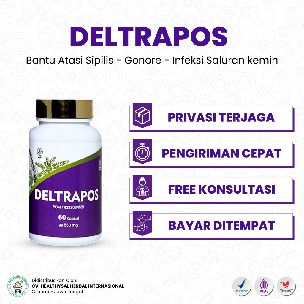 Jual Obat Sipilis Kencing Nanah Gonore Deltrapos Herbal Isi 60 Kapsul ...