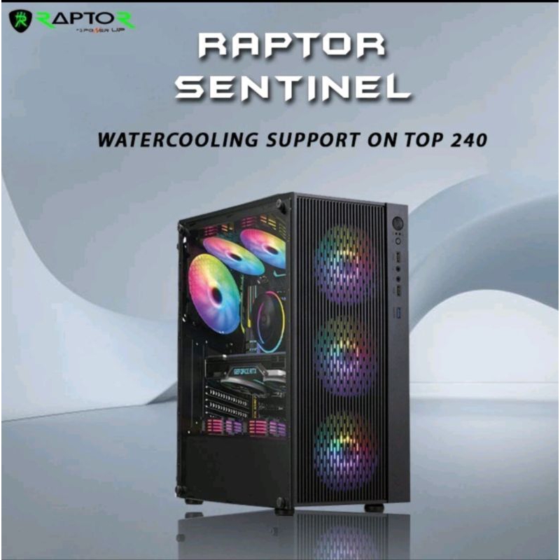 Jual CASING COMPUTER GAMING RAPTOR SENTINEL TEMPELED GLASS FREE 3FAN ...
