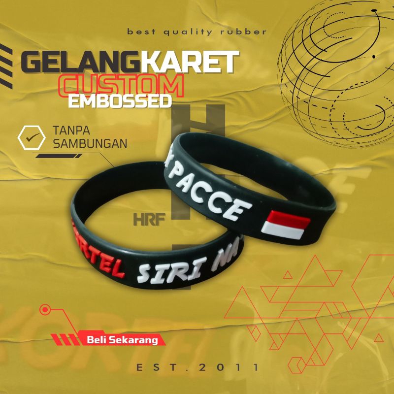 Jual GELANG KARET CUSTOM KOMUNITAS JENIS EMBOSSED PREMIUM | Shopee ...