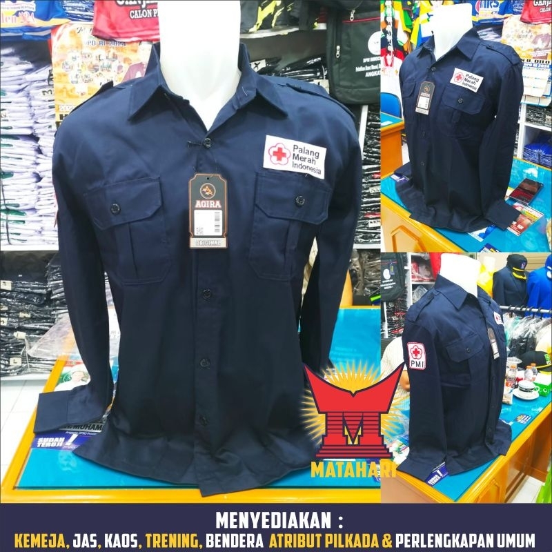 Jual KEMEJA PDH PMI / PMR BIRU NAVY | Shopee Indonesia