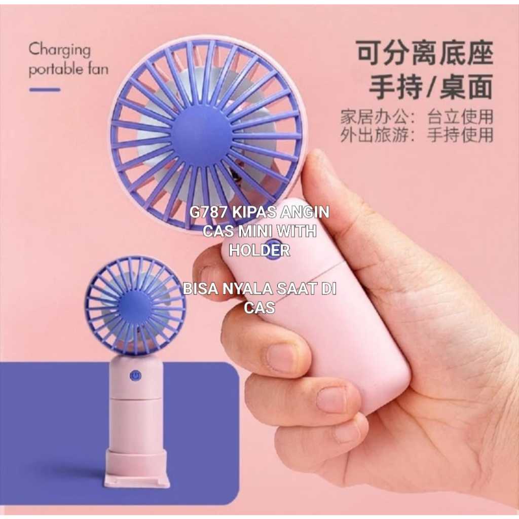 Jual G787 KIPAS ANGIN CAS MINI FAN KECIL HOLDER ORIGINAL PORTABLE ...