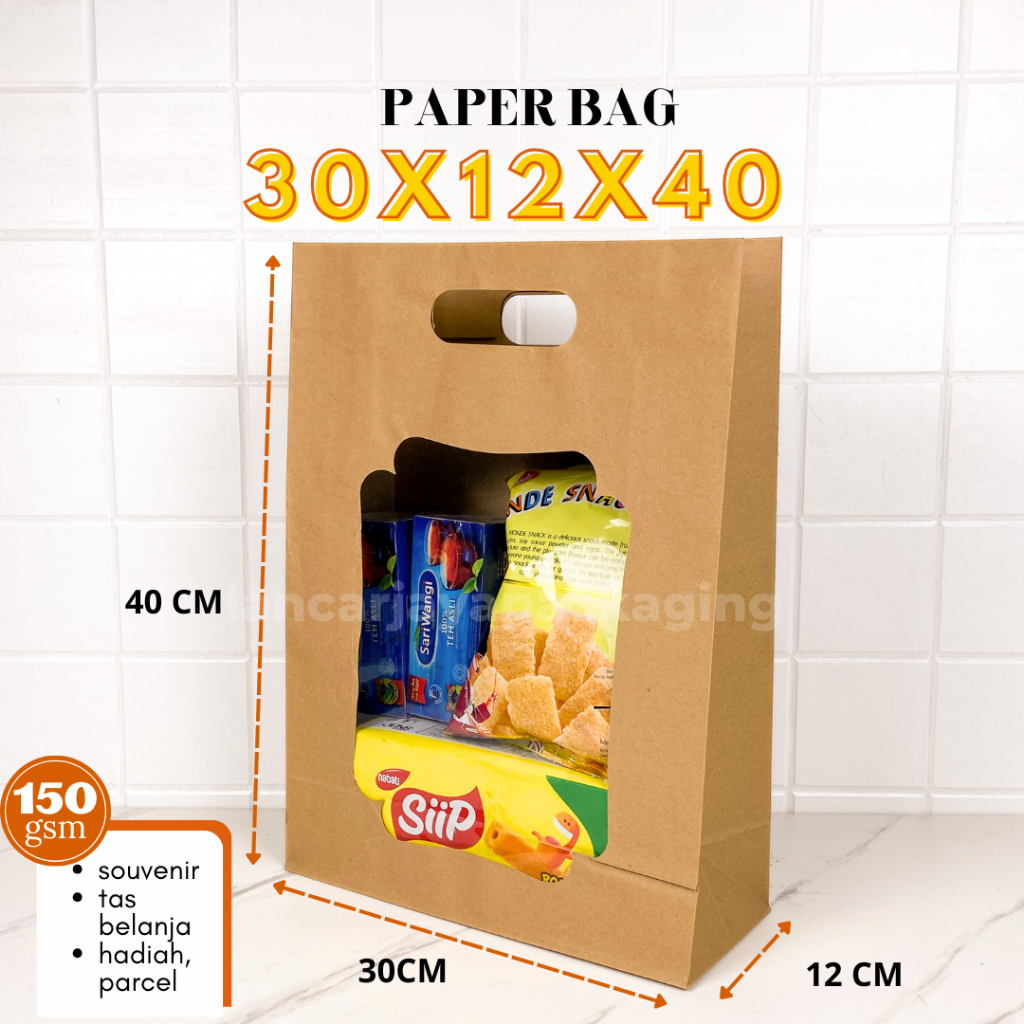 Jual Paper Bag Mika Tas Kado Kertas Kraft Coklat Kantong Jinjing ...