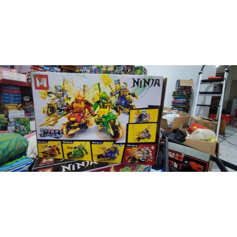 Jual MG1601 mainan edukasi anak ninja go warrior motorbike rakit mainan ...