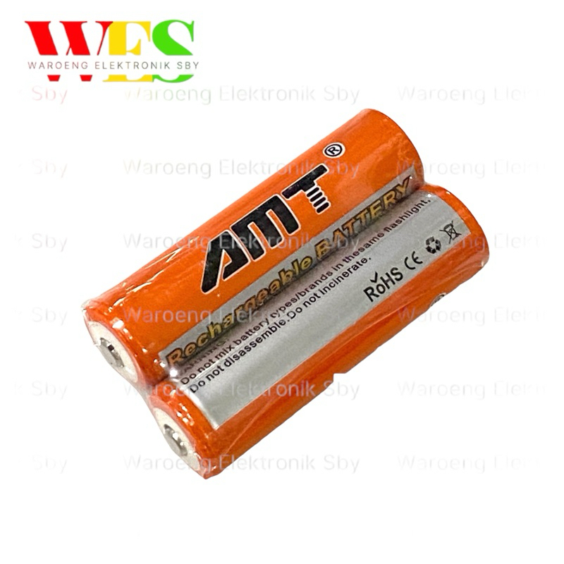 Jual BATERAI 3,7 VOLT AMT 18650 PAKAI PIN / RECHARGE BATTERRY | Shopee ...