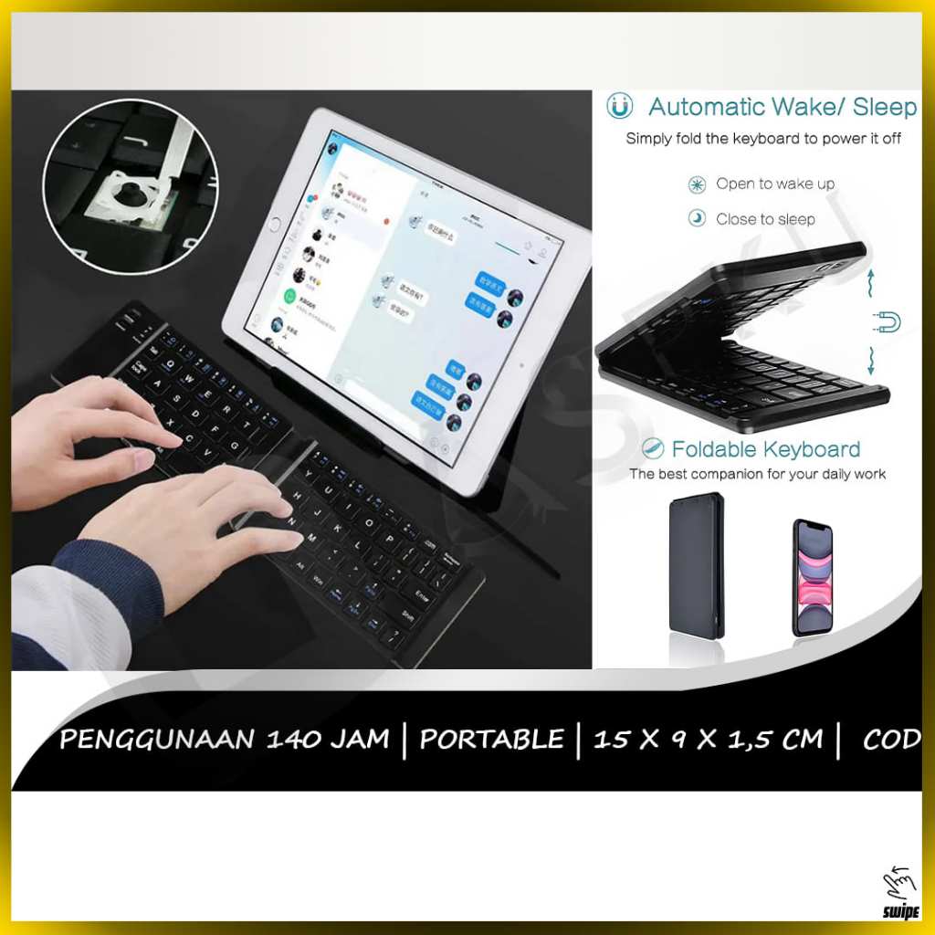 Jual Keyboard Lipat Bluetooth Key Komputer Mouse Office Kantor Kerja ...