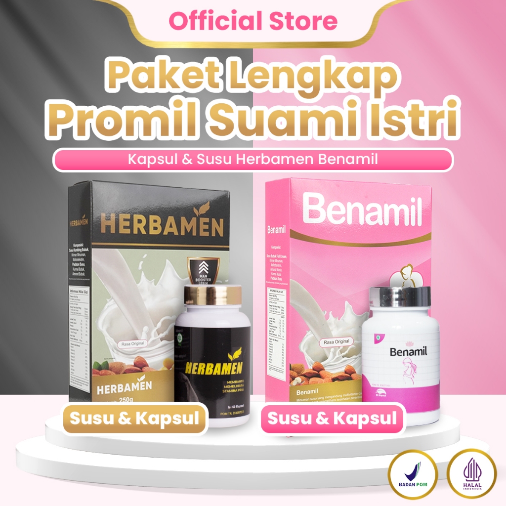 Jual Paket Lengkap Promil Suami Istri - Kapsul & Susu Herbamen Benamil ...