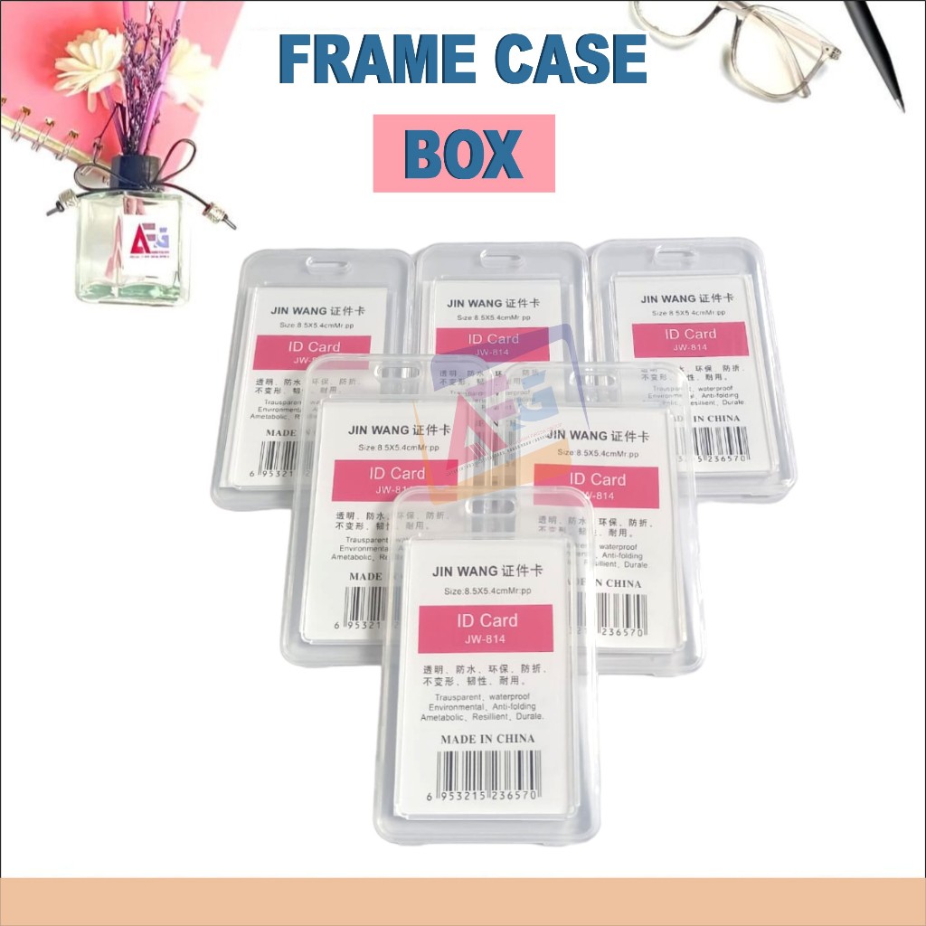 Jual Frame case box id card transparan/casing box name tag bening ...