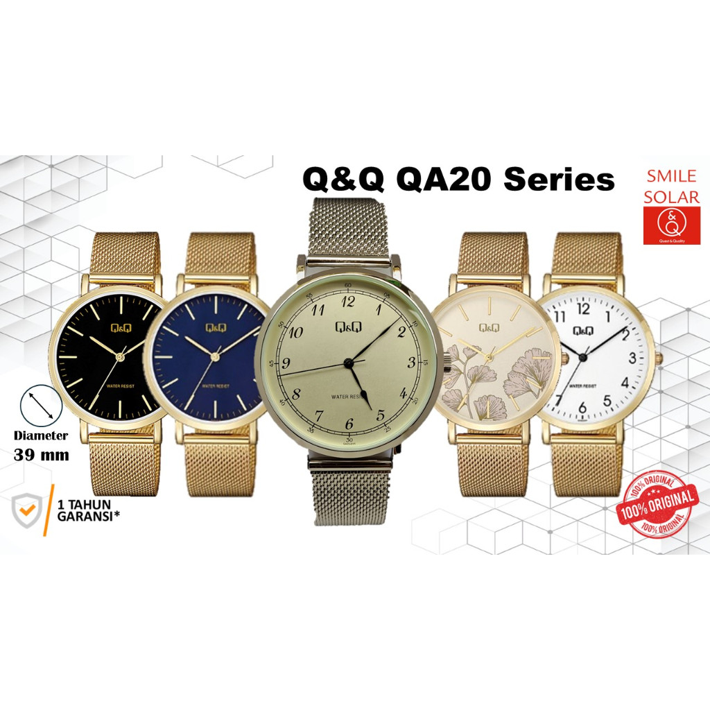 Jual Jam Tangan Pria Casual Rantai Stainless Steel Analog Original Q&Q QnQ QQ QA96 QA20 Series ...