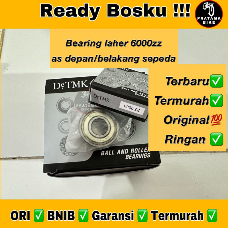 Jual Bearing Kelaker Klaker As Roda Depan / Belakang Sepeda 6000zz 6000 ...