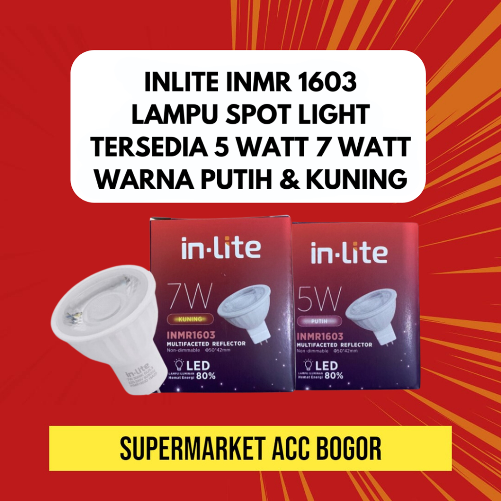 Jual Inlite lampu LED Spotlight MR1603 5 WATT 7 WATT PUTIH KUNING ...