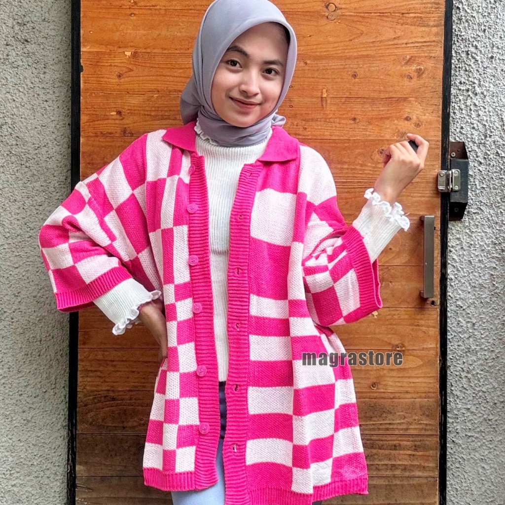 Jual Raya Outer Rajut Knitwear Oversize | Polo Knitwear Rajut Colourful Motif Kotak | Shopee ...