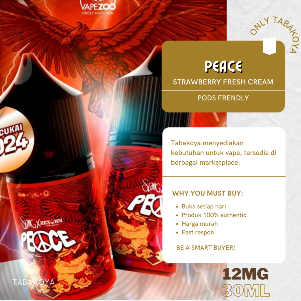 Jual Liquid PEACE Pods Friendly 30ML Salt by Jzoo x SLANK x Hexohm x ...