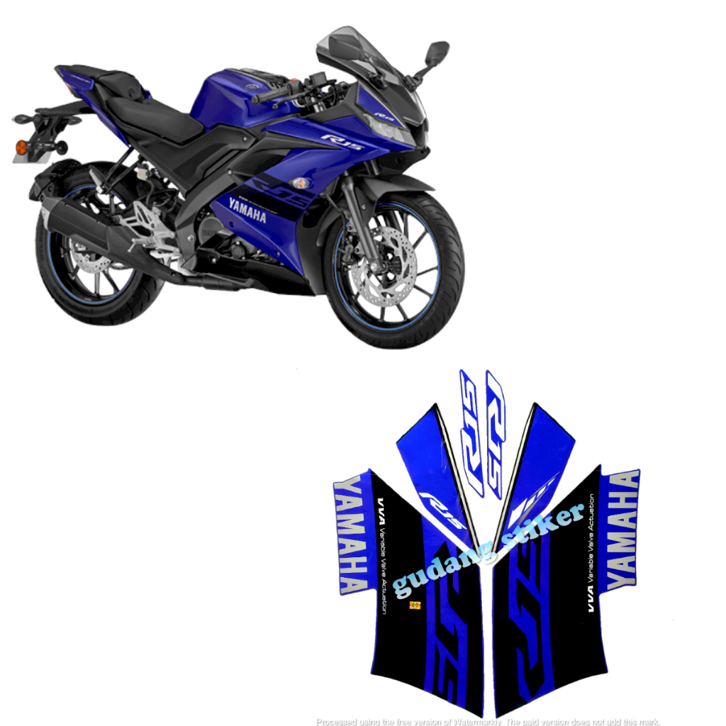 Jual Stiker Striping Motor Yamaha R15 2018 Biru | Shopee Indonesia