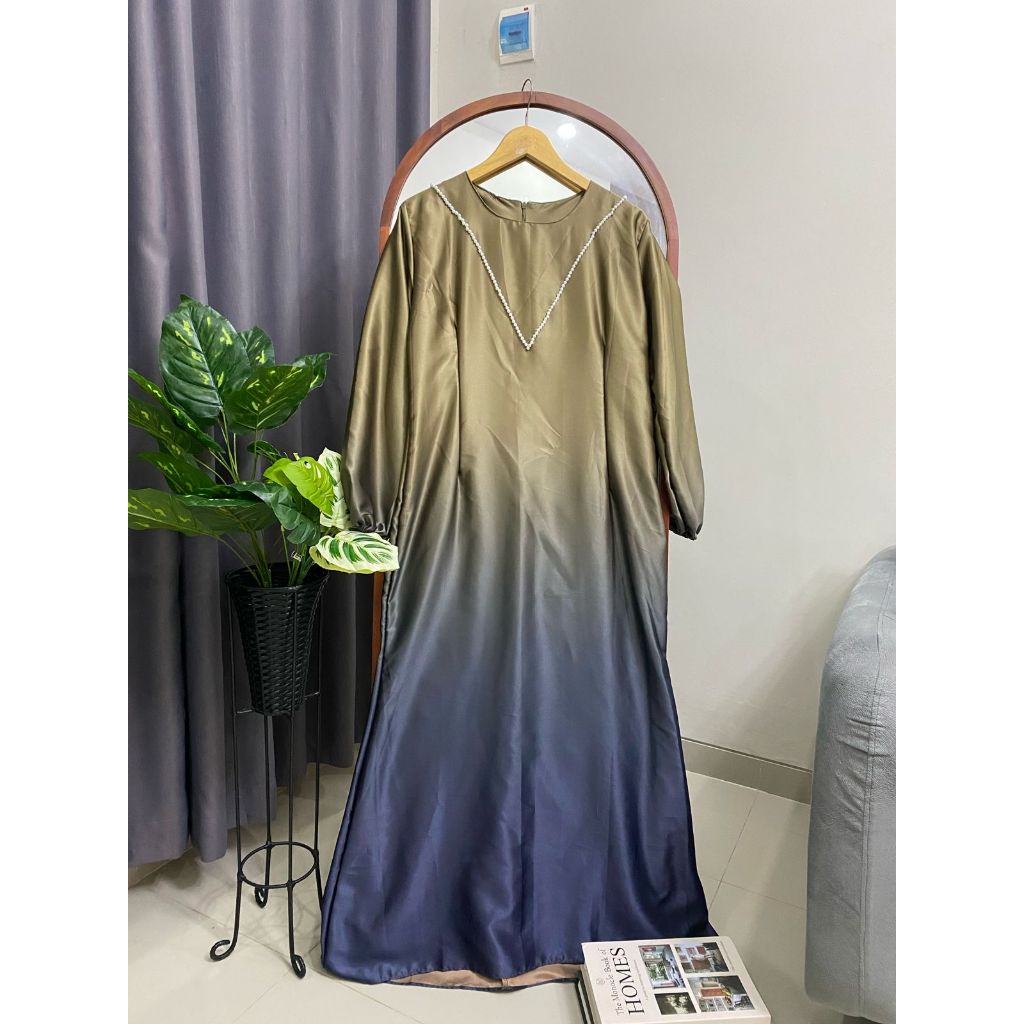 Jual Andin Dress Kondangan Satin Silk Gradasi Terbaru - Dress ...